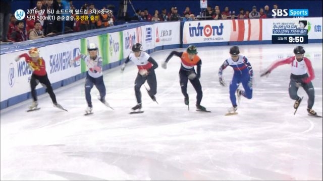 ISU 국제빙상대회 : [쇼트트랙 월드컵 3차] 500m 홍경환 : SBS
