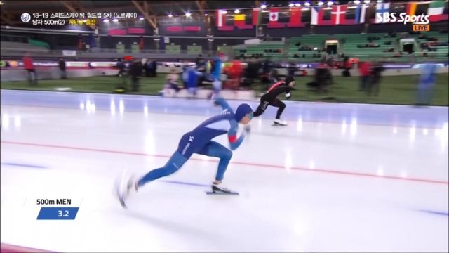ISU 스피드스케이팅 : [월드컵 5차] 남자 500m - 아쉽게 뒤쳐지며 레이스 마치는 차민규 : SBS