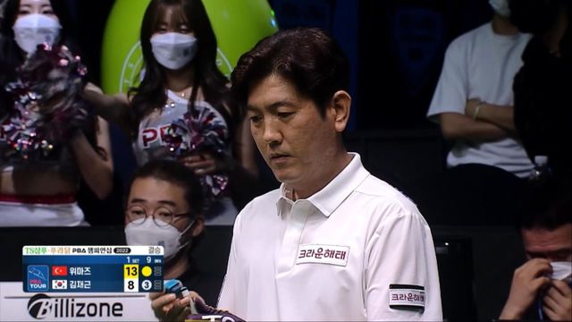 2022-23 프로당구 PBA투어 : 한 점차로 추격하는 김재근의 7연속 득점 [TS샴푸·푸라닭 PBA챔피언십 / 연속득점] : SBS
