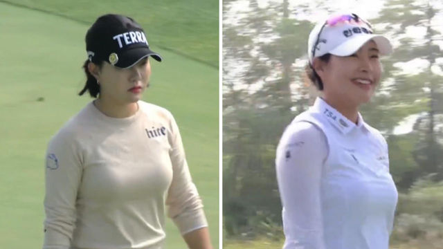 2022 KLPGA 투어 : 나란히 버디 성공! 5번홀 서어진-성유진 [하나금융 3R] : SBS Golf