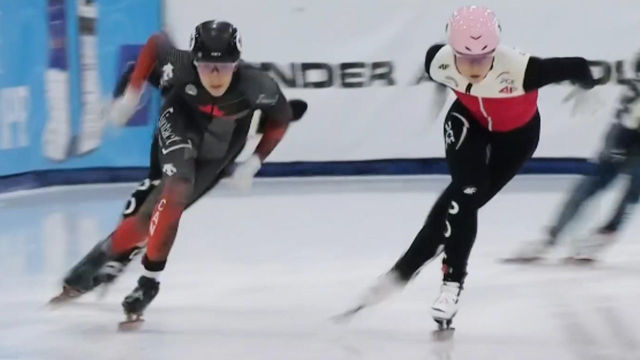 2022-23 ISU 쇼트트랙 : 시원한 질주, 선두로 들어오는 폴란드의 말리셰프스카 [월드컵 2차 여자 500m] : SBS