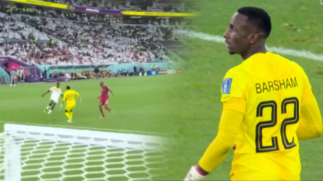 SBS 2022 FIFA 카타르 월드컵 : '불안불안' 뒷문 열고나왔지만 볼처리에 어려움 겪는 바르샴 골키퍼 [카타르 vs 세네갈] : SBS