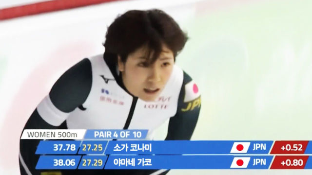 2022-23 ISU 스피드스케이팅 : 모든 기량을 발휘하지 못한 소가 코나미 [4차 여자 500m] : SBS