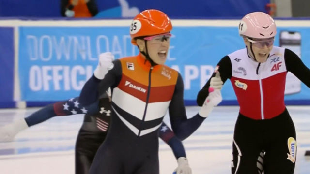 2022-23 ISU 쇼트트랙 : 깔끔한 경기 운영, 금메달 차지하는 스휠팅 [월드컵 4차 여자 500m] : SBS