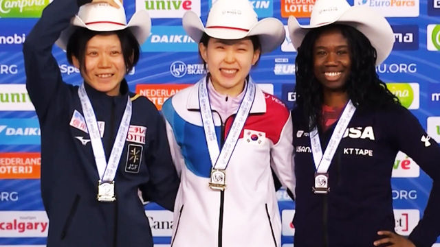 2022-23 ISU 스피드스케이팅 : 새로운 빙속 여제! 김민선 금메달 시상식 [4차 여자 500m] : SBS