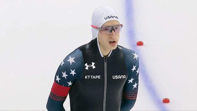 2022-23 ISU 스피드스케이팅 : 깔끔한 레이스! 은메달 목에 걸며 기뻐하는 조던 스톨츠 [4차 남자 500m] : SBS