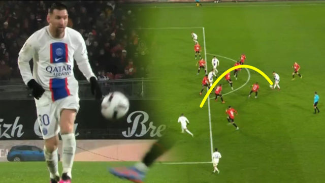 2022-23 프랑스 리그1 : ‘너무 짧았나’ 패스의 순간에 눈치챈 메시의 미소 [스타드 렌 vs PSG] : SBS