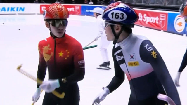 2022-23 ISU 쇼트트랙 : 1,2위로 들어와 결승으로 향하는 린샤오쥔-임용진 [월드컵 6차 남자 500m] : SBS