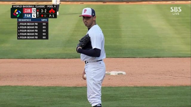 SBS 2023 WBC 월드 베이스볼 클래식 : 밀어내기 볼넷으로 점수 헌납하는 하비에르 게라 [쿠바 vs 파나마] : SBS