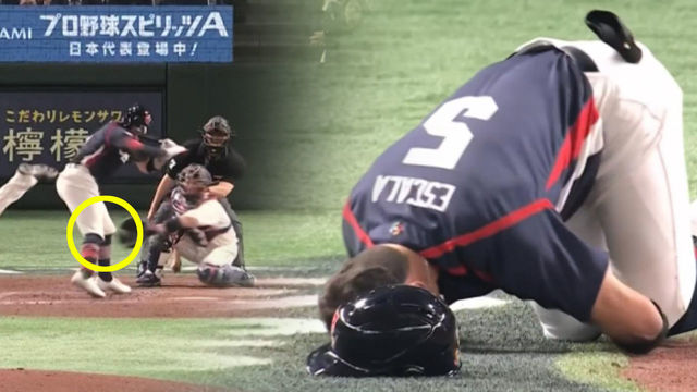 SBS 2023 WBC 월드 베이스볼 클래식 : '좋지 않은 부위' 투구에 맞고 쓰러진 에스칼라 [체코 vs 일본] : SBS