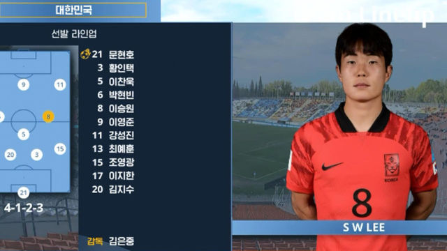 2023 FIFA U-20 월드컵 : ‘16강 진출 확정, 목표는 조 1위’ 대한민국 선발 라인업 [대한민국 vs 감비아] : SBS
