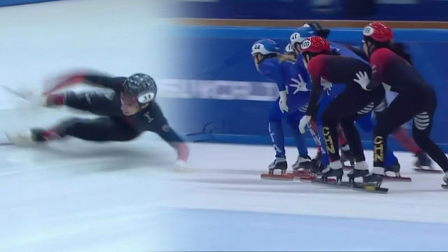 2023-24 ISU 국제빙상대회 : 불안한 빙질, 마지막에 미끄러진 캐나다 혼성 계주팀 [5차 혼성계주 2000m 순위결정전 ...