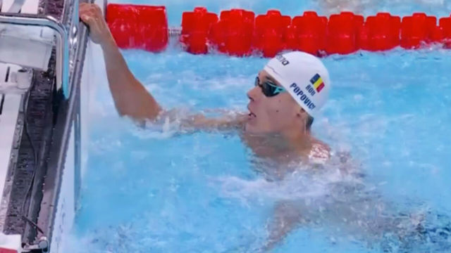 SBS 2024 파리 올림픽 : 선두로 들어오는 포포비치 [남자 자유영 200m 준결승 2조] : SBS