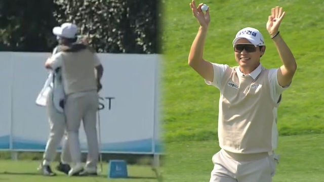 2024 KPGA 투어 : 아내와 함께 홀인원 기쁨을 나누는 최민철 [더채리티클래식 1R] : SBS