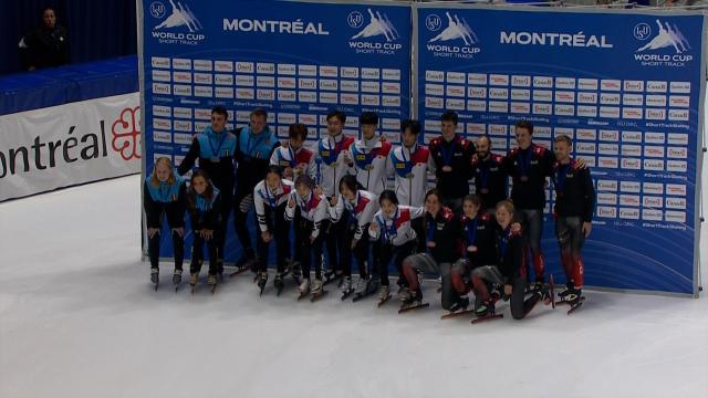 2022-23 ISU 핫클립 : 금메달을 획득한 대한민국 시상식 [월드컵 1차 혼성 계주 2000m] : SBS