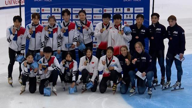 2022-23 ISU 핫클립 : 은메달을 획득하는 대한민국 [월드컵 2차 혼성 계주 2000m] : SBS