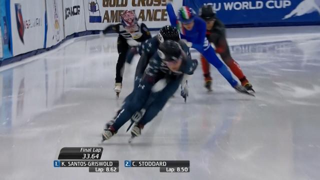 2022-23 ISU 핫클립 : 미국의 산토스와 스토더드 준결승 진출 [월드컵 2차 여자 500m] : SBS