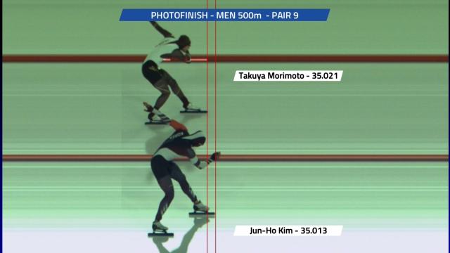 2022-23 ISU 핫클립 : '아슬아슬한 차이' 좋은 출발을 이어가지 못하는 김준호 [월드컵 2차 남자 500m] : SBS