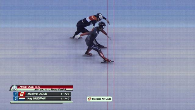 2022-23 ISU 핫클립 : 1위로 들어오는 막심 라운 [월드컵 4차 남자 500m] : SBS